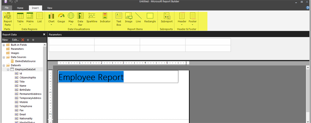 Build SSRS (RDL) Report From Microsoft Report Builder - Part One