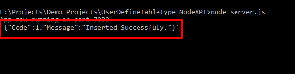 Handle Table Value Type Using Node Rest Api Ms Sql Express