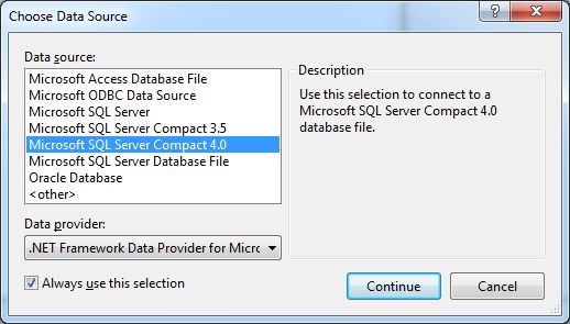 SQL Server CE 4.0 Data Provider Not Available in Visual Studio 2010