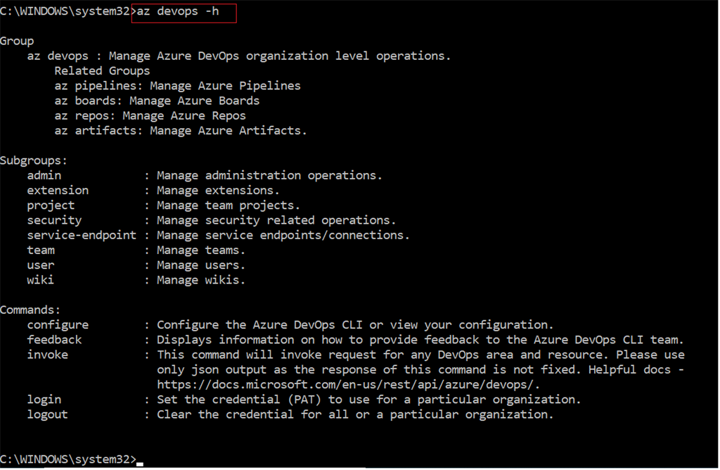 Understand Azure Devops Cli