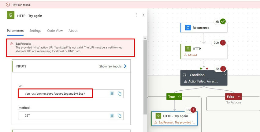 Power Automate - HTTP 301- Moved Permanently error