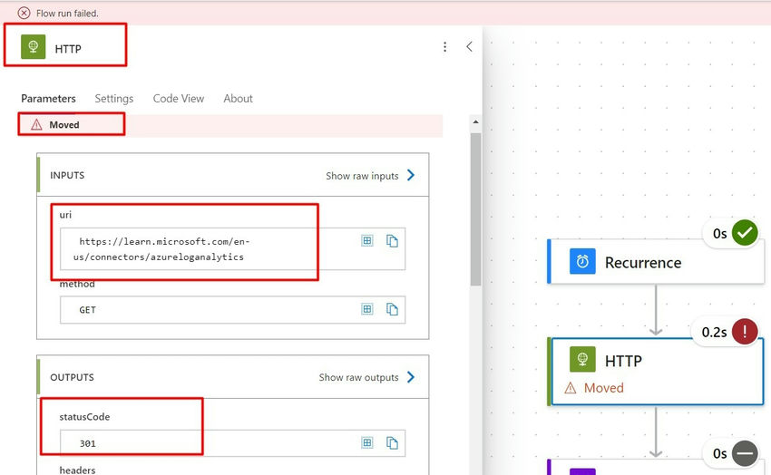 Power Automate - HTTP 301- Moved Permanently error Power Automate - HTTP 301- Moved Permanently error