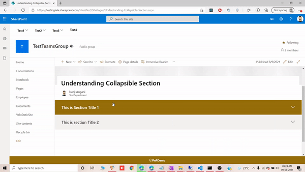 How To Create Collapsible Sections In Modern SharePoint Page