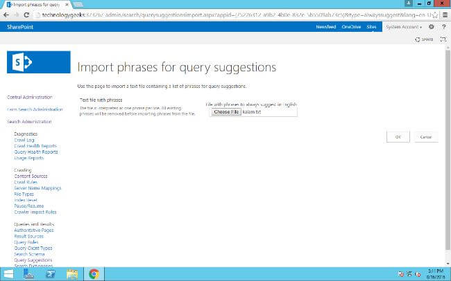 Manage Query Suggestions In Sharepoint 2016 Search