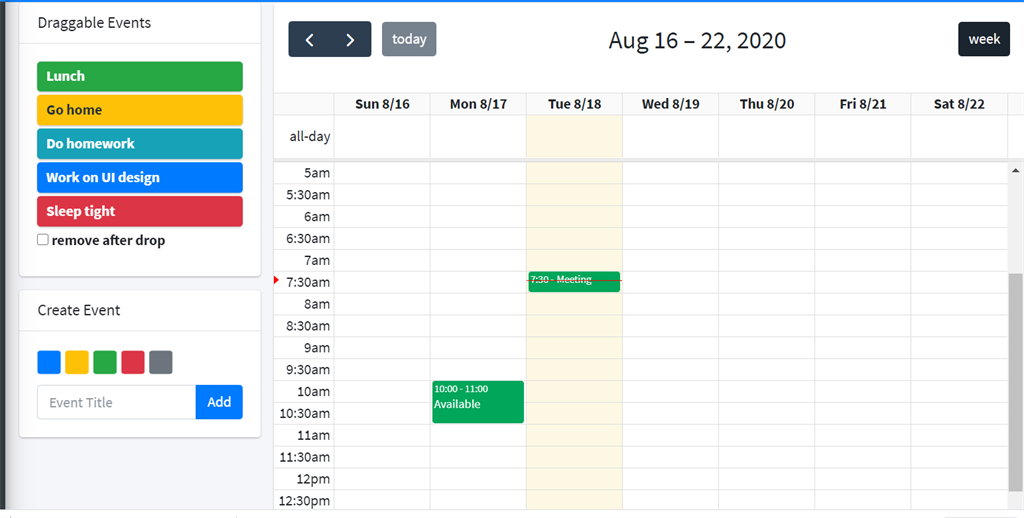 Full Calender Integration In Mvc 