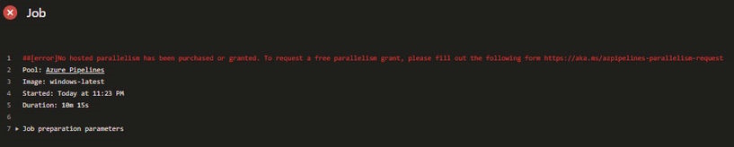 Azure DevOps- Fixed - No Hosted Parallelism has been Purchased or gr