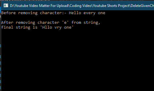 How To Remove Any Given Character From A String