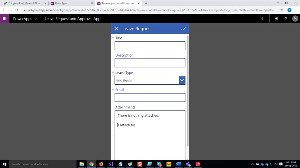 Leave Approval App Using PowerApps And Microsoft Flow