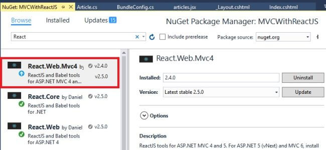 Getting Started React Js In Mvc