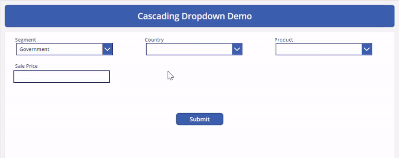 Cascading Dropdown Functionality in Power apps