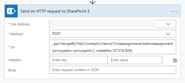 Microsoft Flow - Assign Unique Permission To Current List Item Using REST API