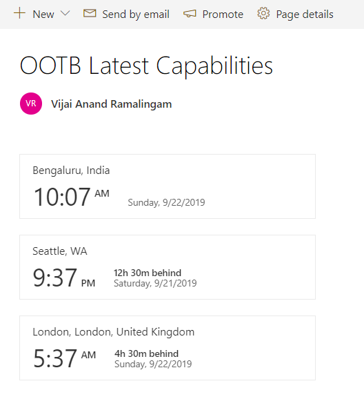 Sharepoint Online Modern Ui World Clock Web Part