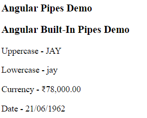 Built-In And Custom Pipes In Angular