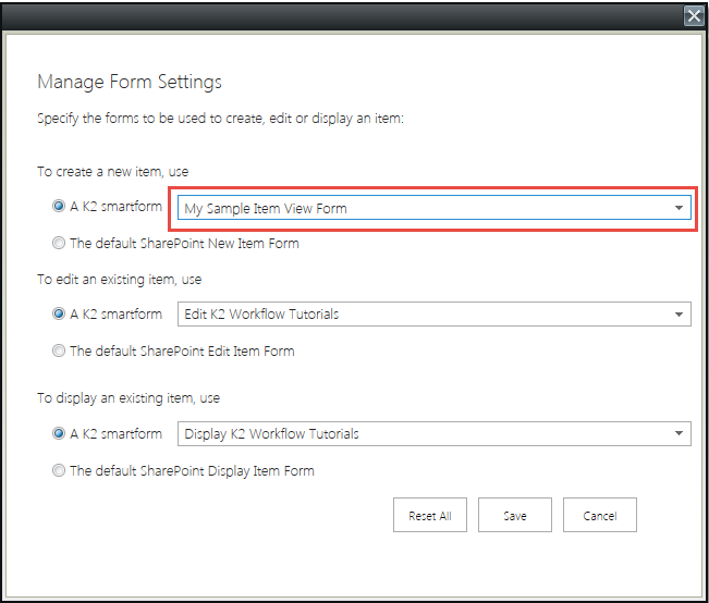 Generate a Form from Item View using K2 Designer in SharePoint 2013 Online
