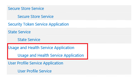 Provision "Usage And Health Service" Application In SharePoint Server 2016