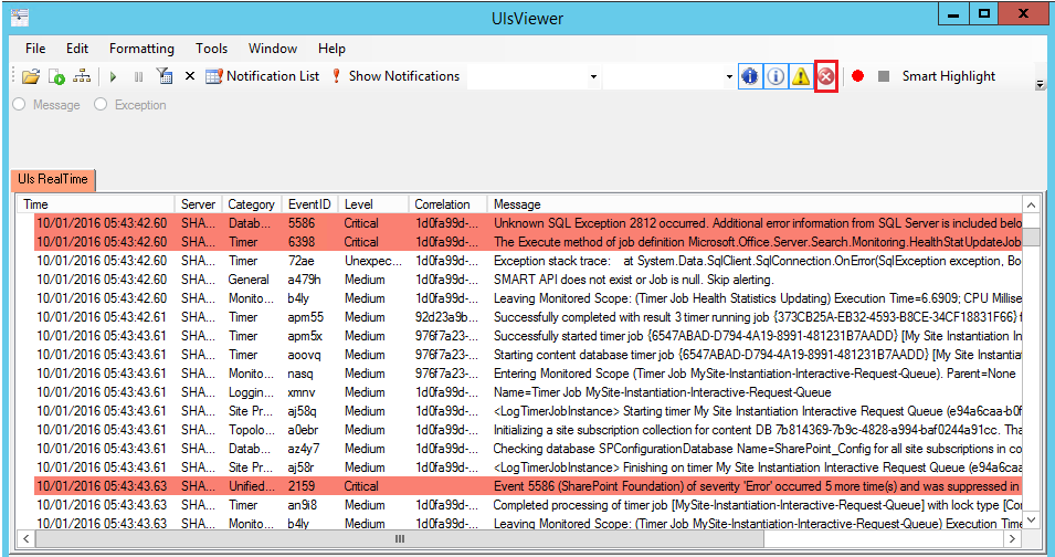 Use ULS Log Viewer With SharePoint Server 2016