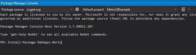 How to work with Metro UI framework in WPF