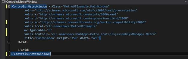 How to work with Metro UI framework in WPF