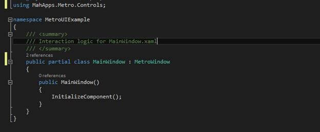 How to work with Metro UI framework in WPF