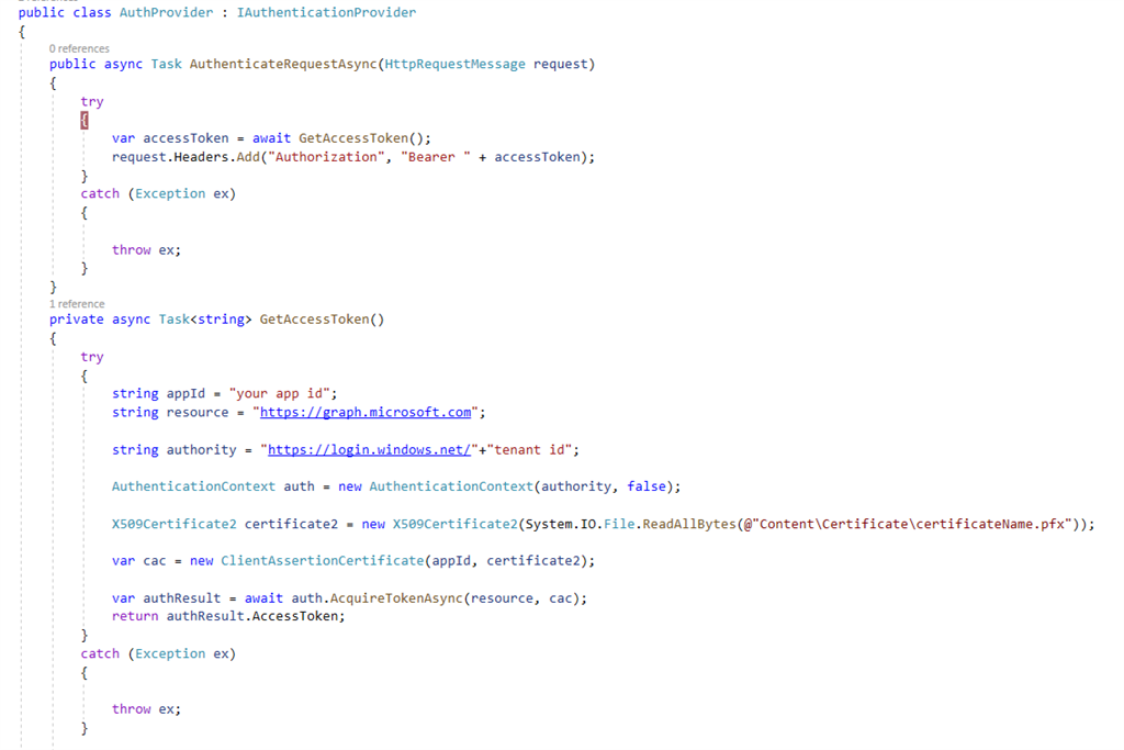 Send An Email Using Graph Api With Certificates In A Net Application 8241