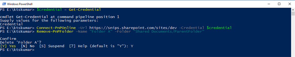 Permanently Delete Folder From Sharepoint Library Using Pnp Powershell