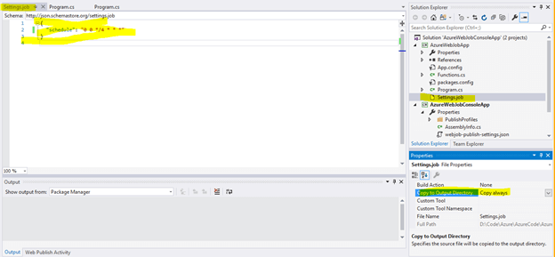 How to create a WebJob in Azure using Visual Studio