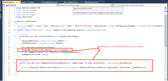 Using Zxing Code 128 Scanner In Xamarin Forms