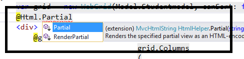 Difference between Partial View and Render Partial View