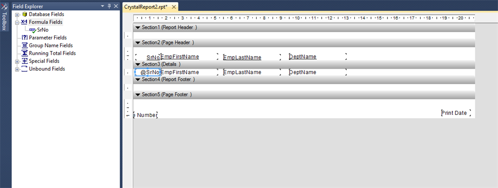 Serial Number and Alternate row Color in Crystal Report