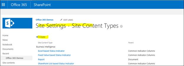 How To Create Site Content Types In Sharepoint Online 