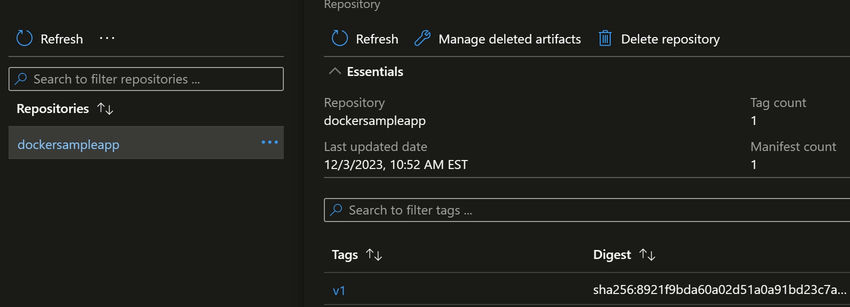 Push Docker Image to Azure Container Registry