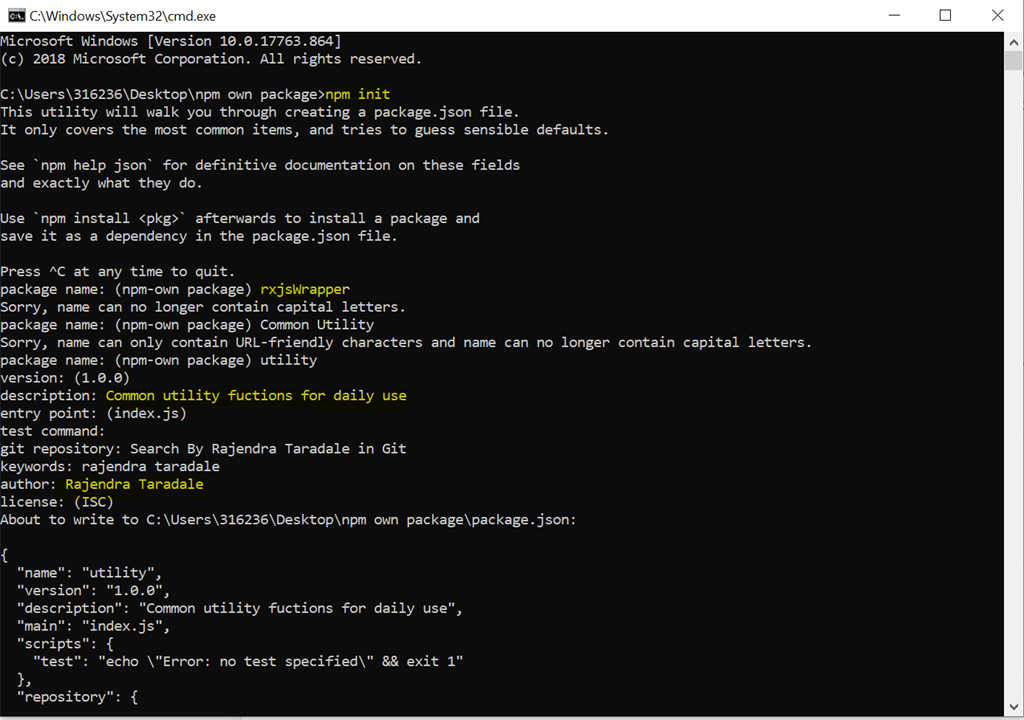 Creating a NPM package and deploying it into https://www.npmjs.com