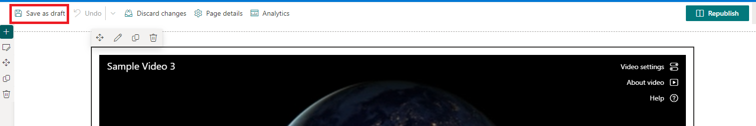 Video Embed Using Embed Webpart In SharePoint Online Modern Page
