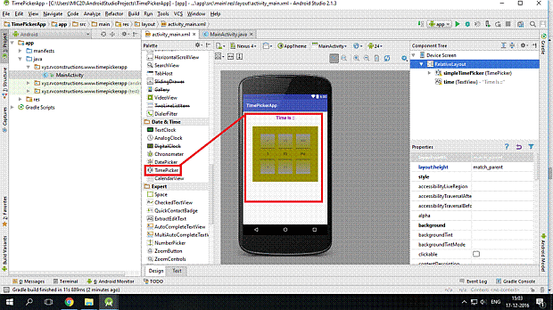 Set Time In Android App Using TimePicker In Android Studio