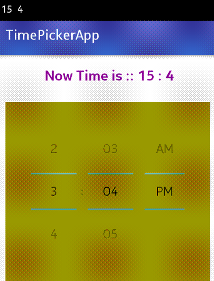 Set Time In Android App Using TimePicker In Android Studio