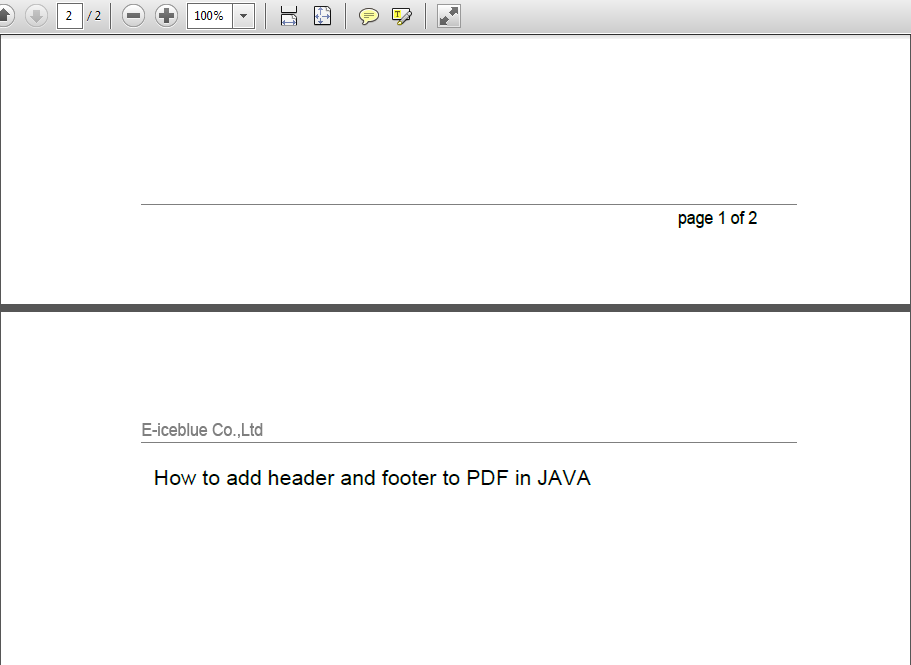 Programmatically Create PDF Header And Footer In Java