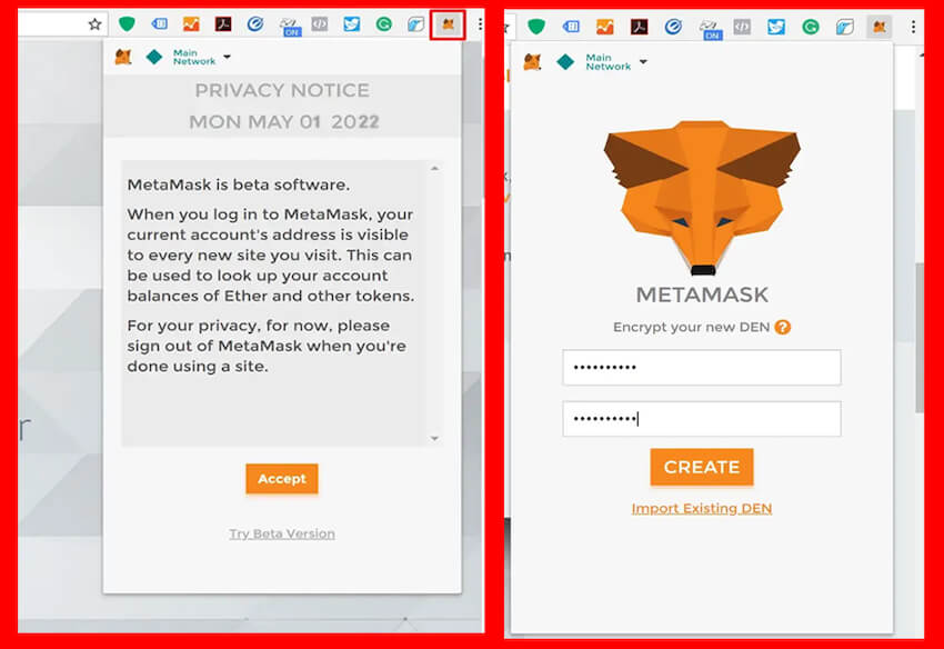 Create A Wallet Account Using MetaMask