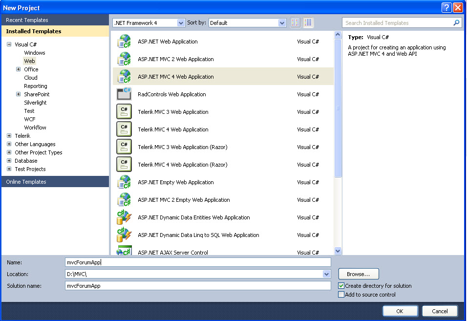 Forums Application Using MVC4 and Entity Framework