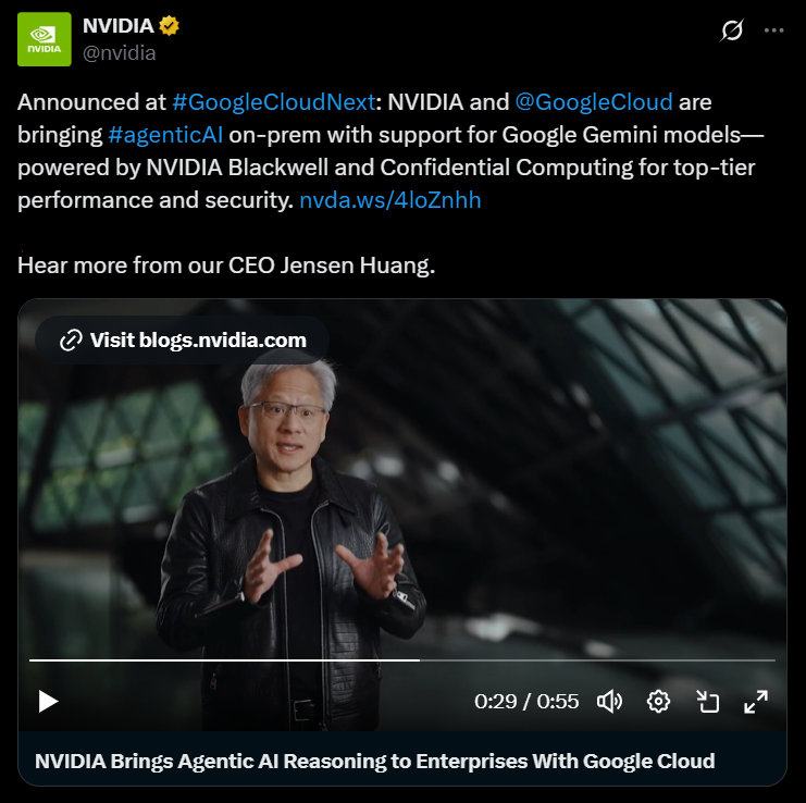 NVIDIA and Google Cloud Bring Agentic AI to Enterprises