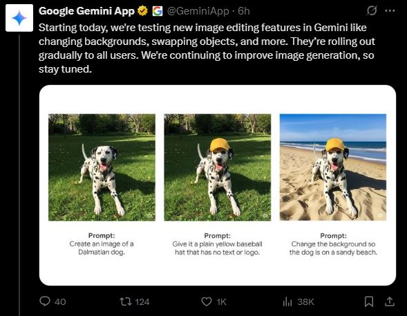 Google Gemini adds AI image editing for all users
