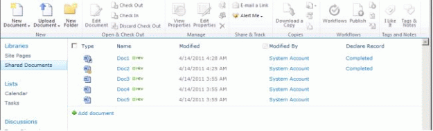 Create a Workflow to Declare a Record in SharePoint 2010