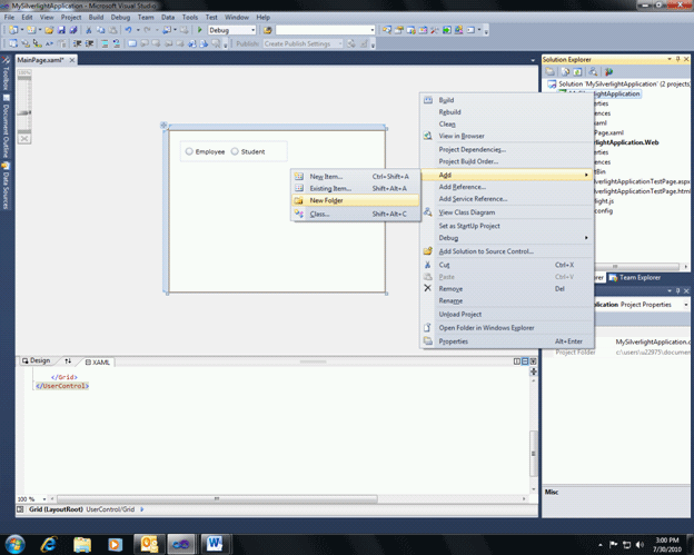 Creating a Silverlight Application that inserts data to a database using WCF service