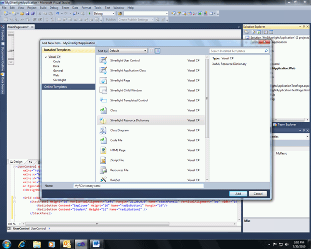 Creating a Silverlight Application that inserts data to a database using WCF service