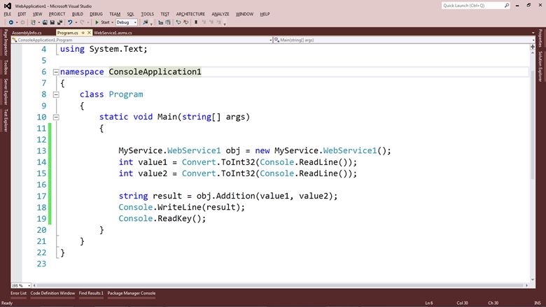 How to Access a Web Service in Console Application