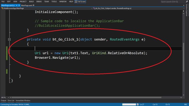 How to Create Web Browser Control in Windows Phone