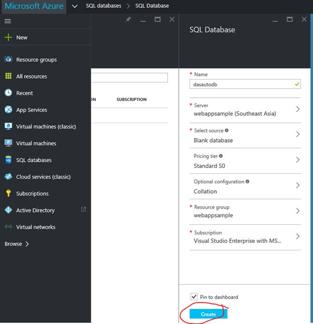 Create ASP.NET Web App With SQL Database In Azure