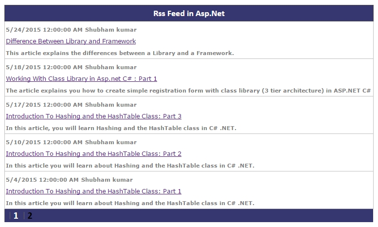 How to Make RSS Feed With ASP.Net