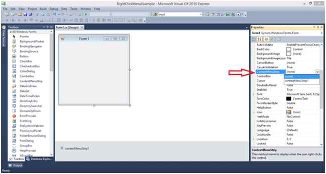 Create Context Menu On Windows Forms Form With C