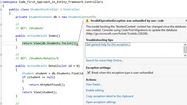 Code First Approach in Entity Framework