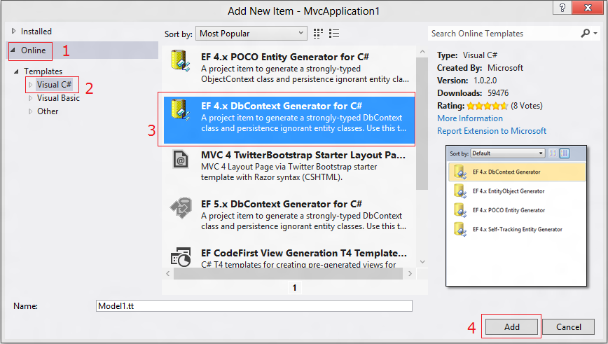 Database First Approach In Entity Framework